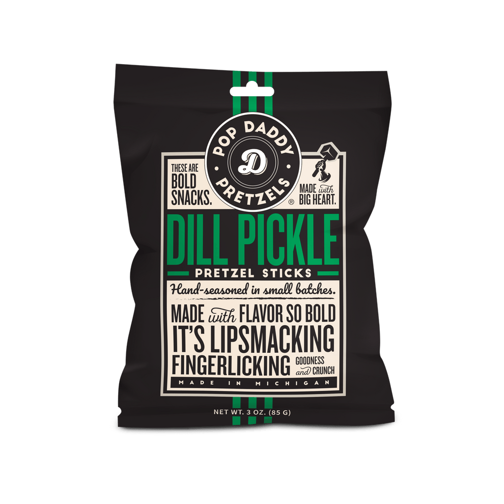 Pop Daddy – Dill Pickle Seasoned Pretzels 3.0oz – Haley's Wines